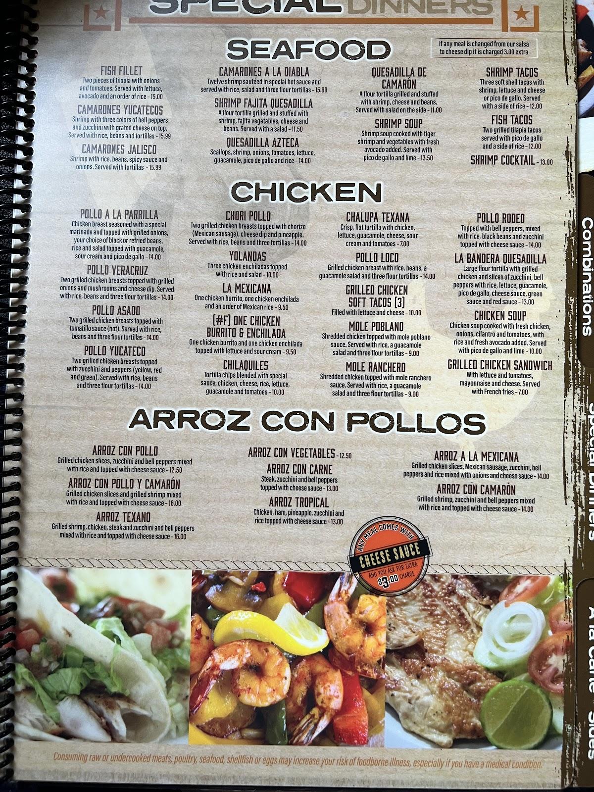 Menu at El Rodeo restaurant, Rocky Mount, 35 Meadowview Ave