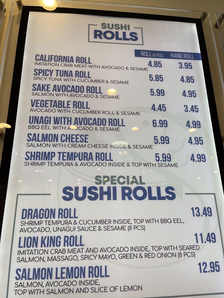 Menu at Poke One restaurant, San Bruno