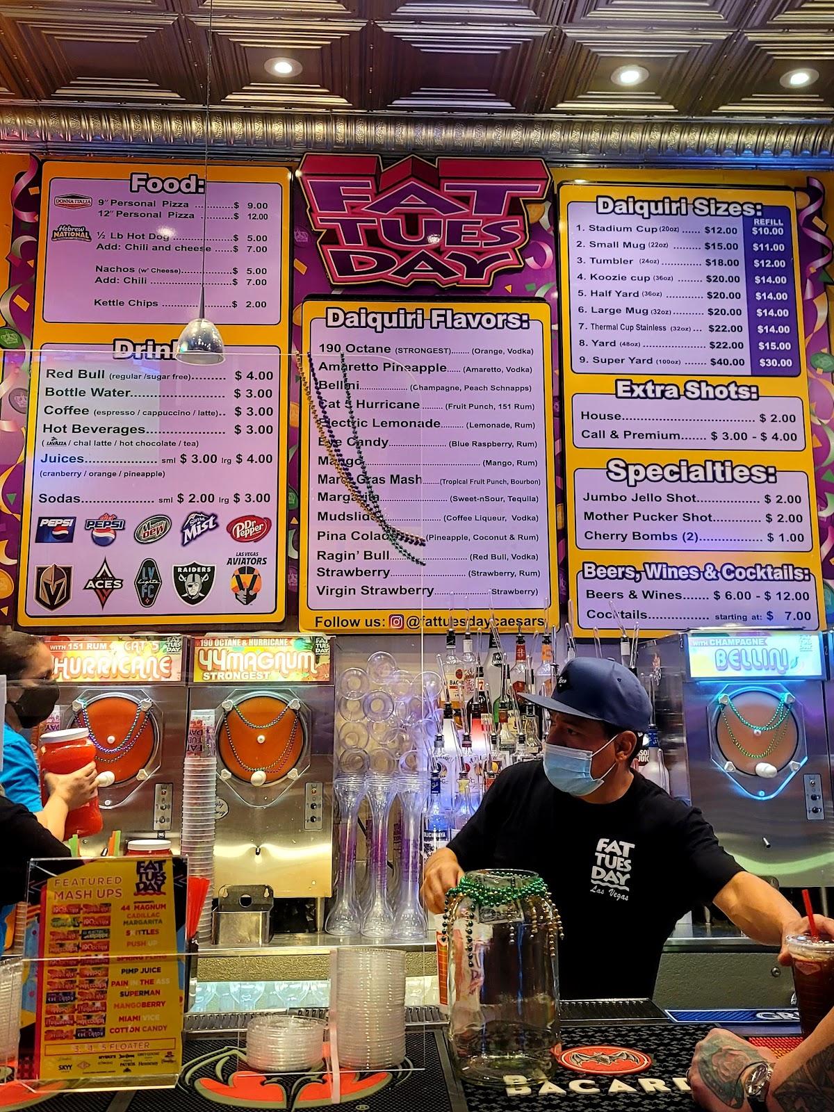 Menu at Fat Tuesday Forum 1 pub & bar, Las Vegas, Las Vegas Blvd S Ste L27B