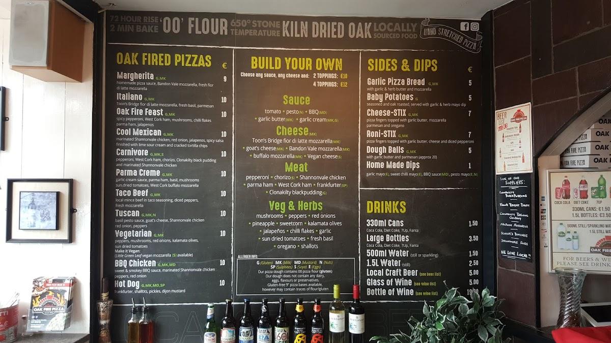 Menu at Oak Fire Pizza - Clonakilty pizzeria, Clonakilty