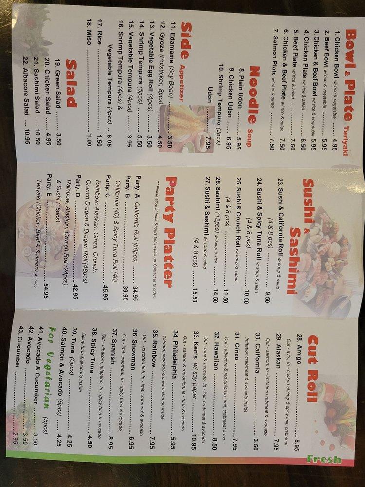 Menu at Roll & Teriyaki restaurant, Buena Park