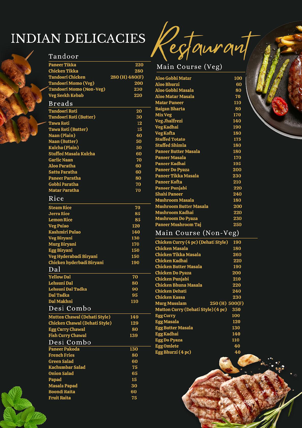 Menu at WELCOME ABOARD, Ranchi