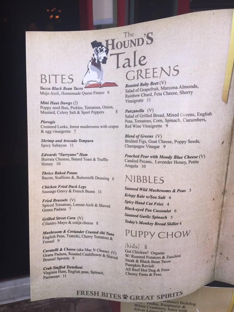 Menu at The Hound's Tale pub & bar, Williamsburg