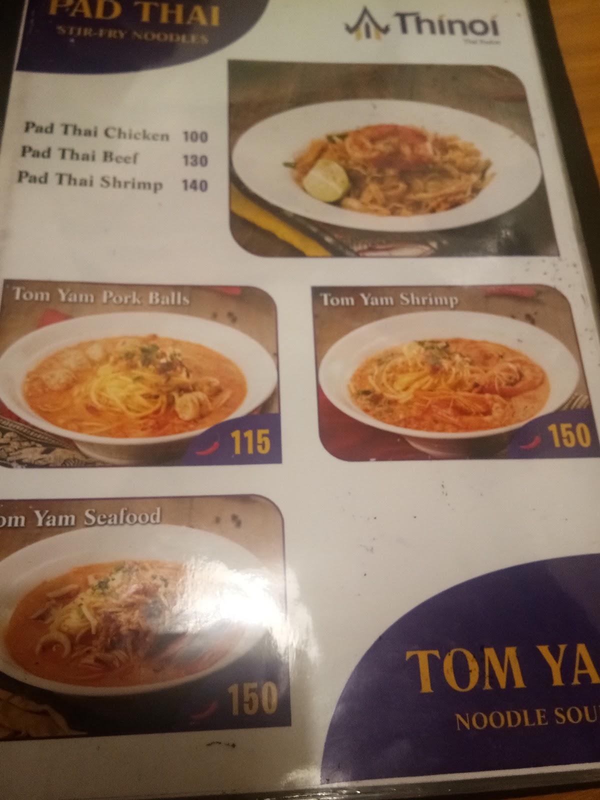 Menu at Thínoí Thaí Fusíon restaurant, Malolos