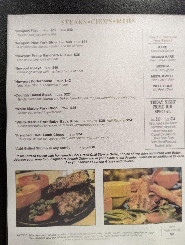 Menu at Western View Steakhouse, Williams, W Historic Rte 66