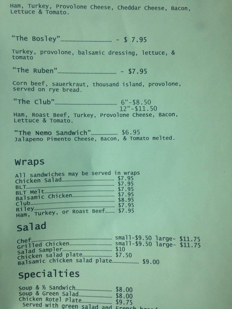 Menu at What's Cooking restaurant, Greenwood