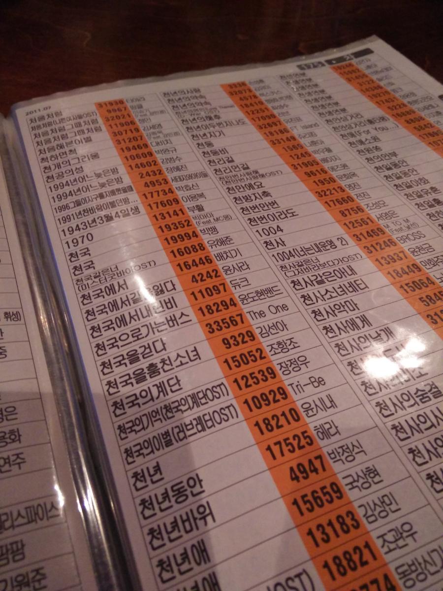 Menu at One Pocha restaurant, San Antonio