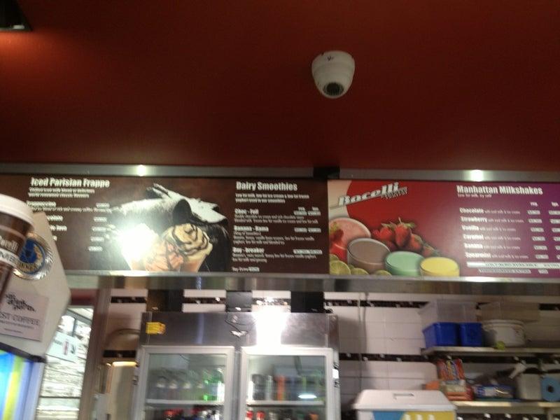 Menu at Bocelli Espresso cafe, Perth