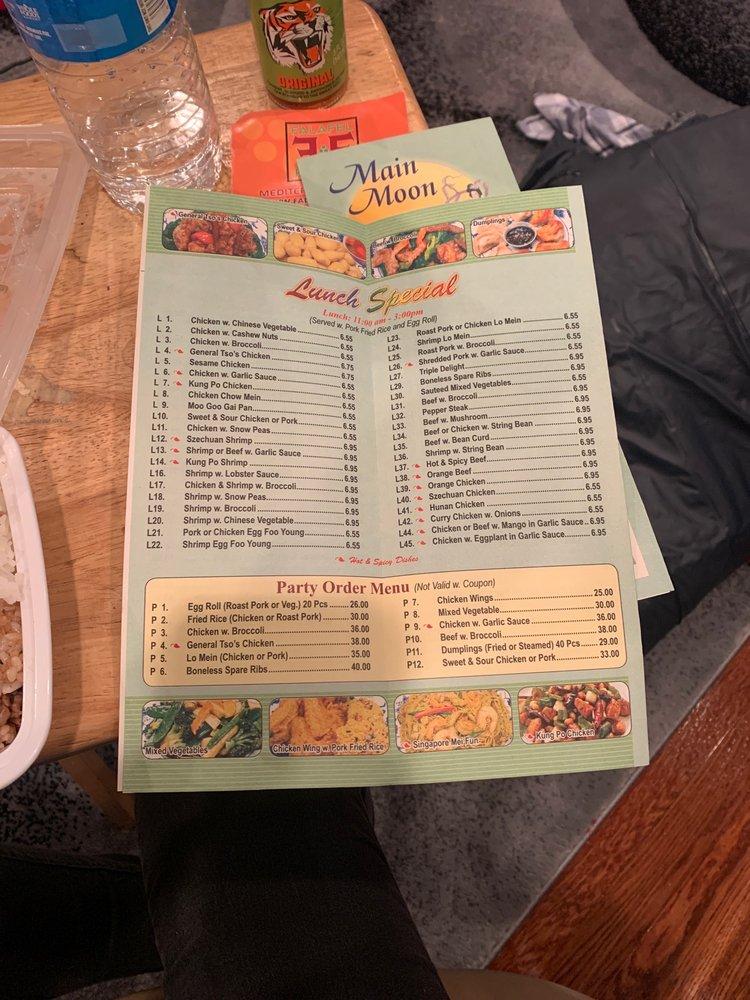 Menu at Main Moon Chinese Restaurant, Linden