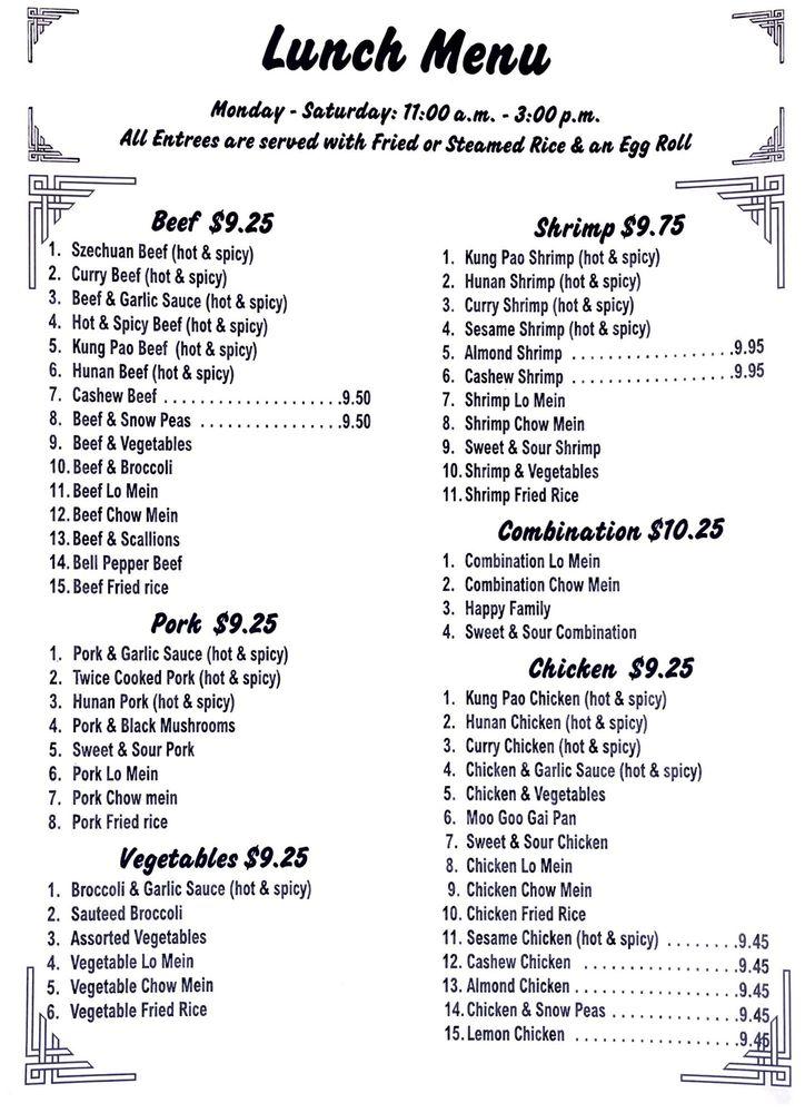 Menu at Golden Taipei Chinese Restaurant, Littleton