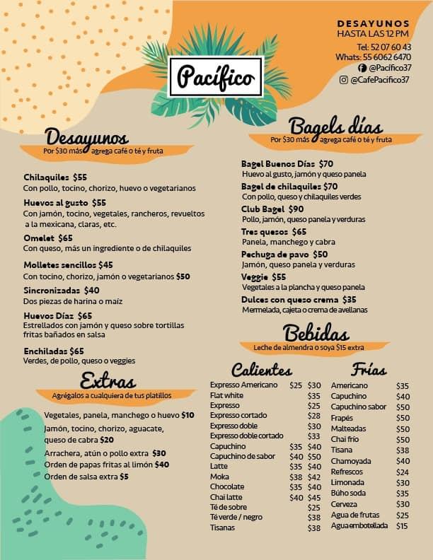 Menu at Café Pacífico, Mexico City, Varsovia 37