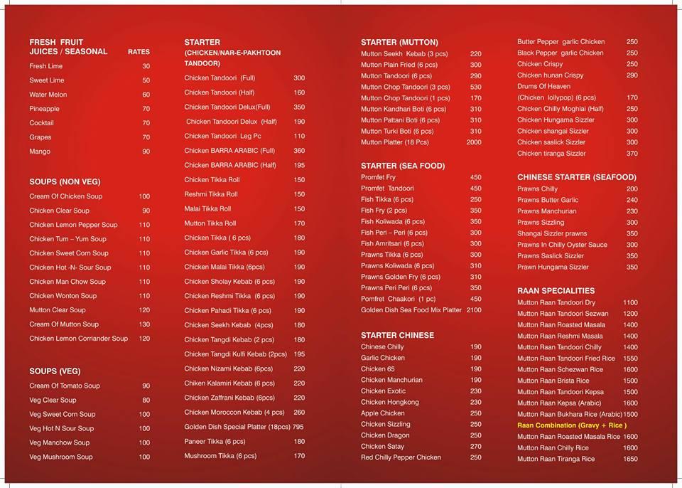 Menu at Golden Dish Family Restaurant, Borlipanchatan