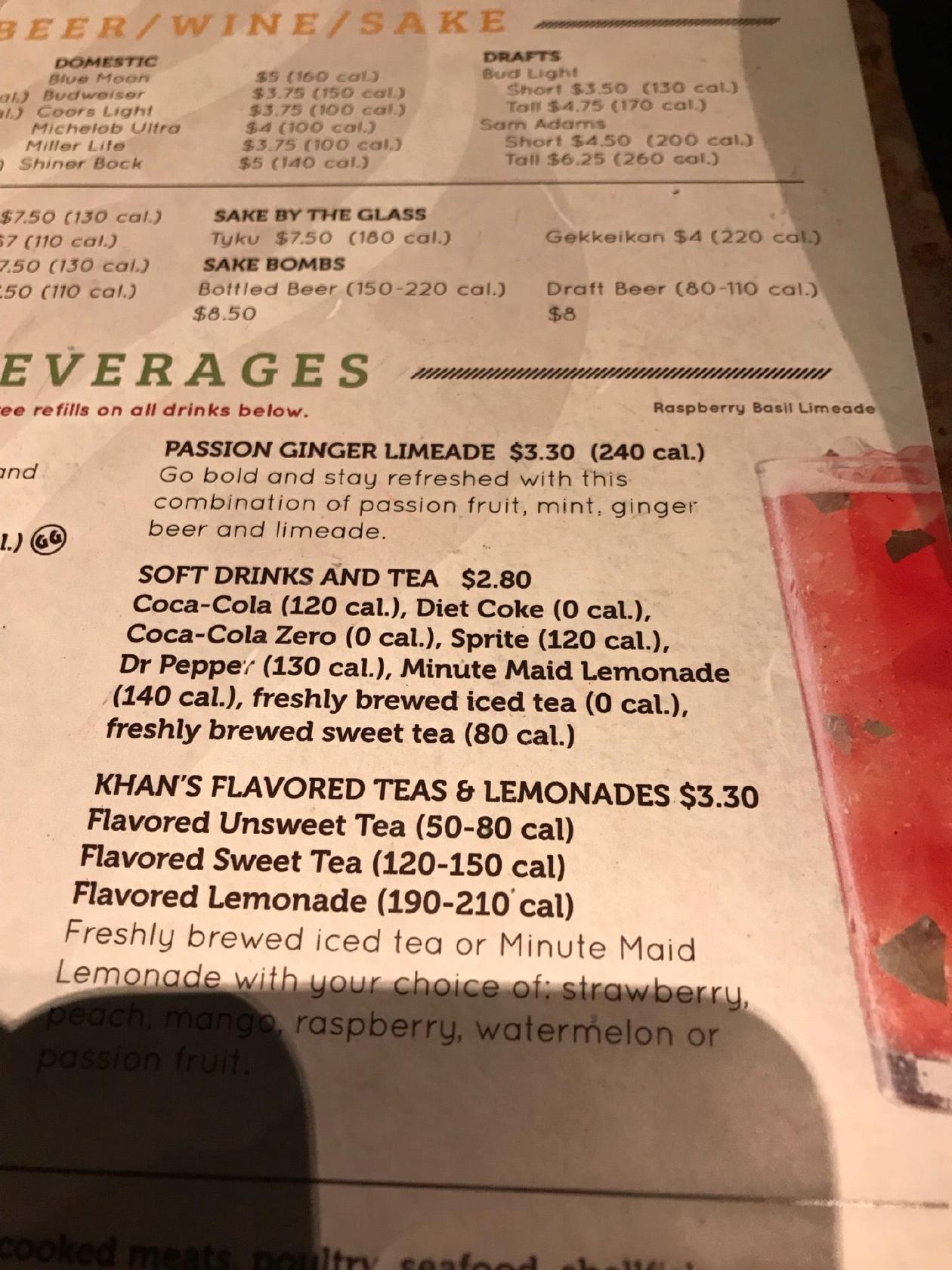 Menu at Genghis Grill restaurant, Henderson