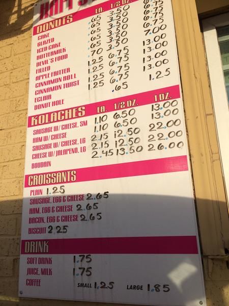 Menu at Happy Donuts restaurant, Beaumont, Eastex Fwy
