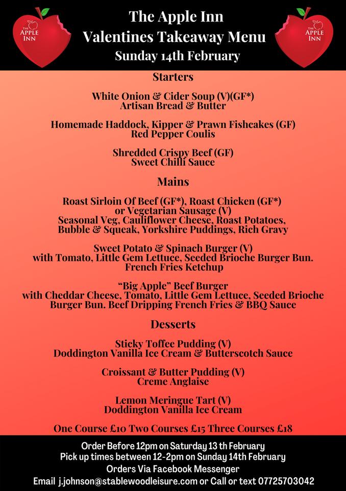 Menu at The Apple Inn pub & bar, Lucker