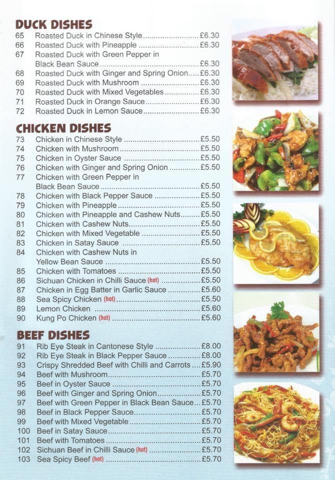 Menu at Golden Pearl restaurant, East Hanningfield