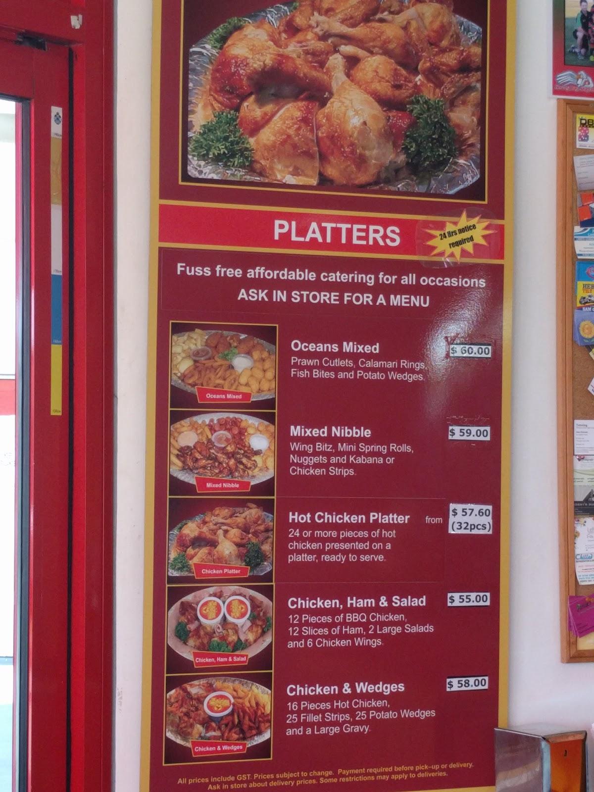 Menu at Golden Chicken fast food, Urangan, Boat Harbour Dr