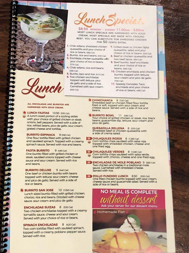 Menu at Plaza Azteca Mexican Restaurant · Lancaster, Lancaster ...