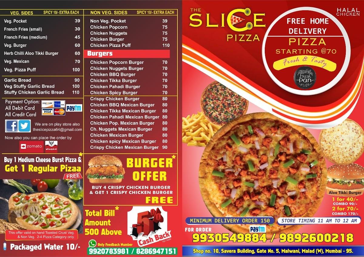 Menu at The Slice Pizza Fresh & Tasty., Mumbai, Shop No. 10