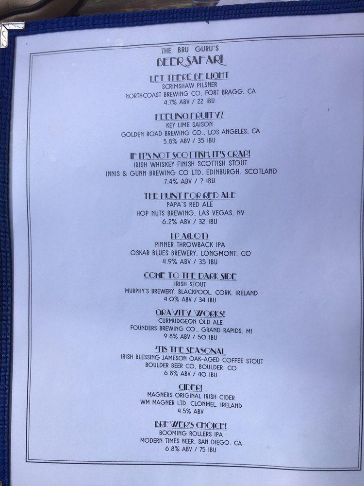 Menu at Boulder Dam Brewing Co. restaurant, Boulder City, 453 Nevada Way