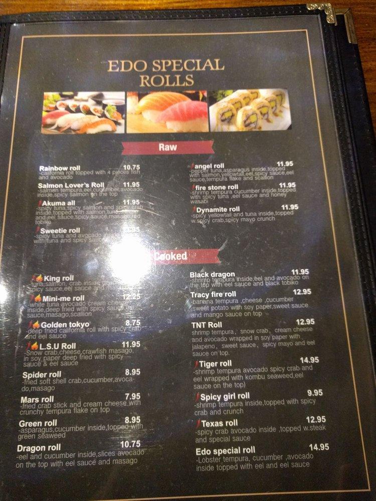 Carta del restaurante Edo Japan, Texas City, 9th Ave N Ste 400