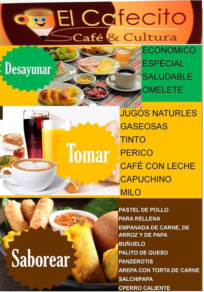 Carta de El Cafecito Café & Cultura, Guatapé