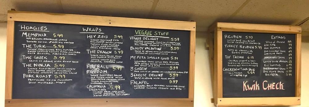 Menu at Kwik Chek restaurant, Memphis