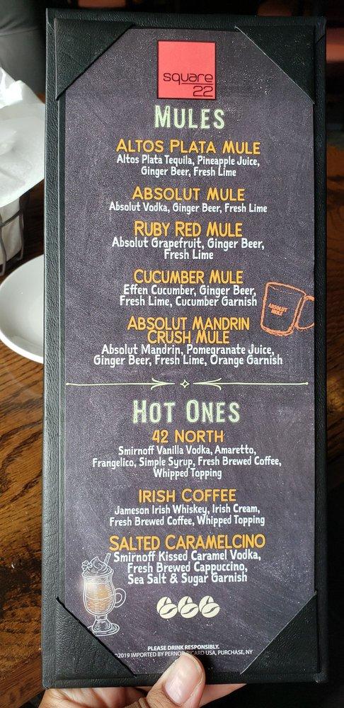 Menu at Square 22 Restaurant and Bar, Strongsville