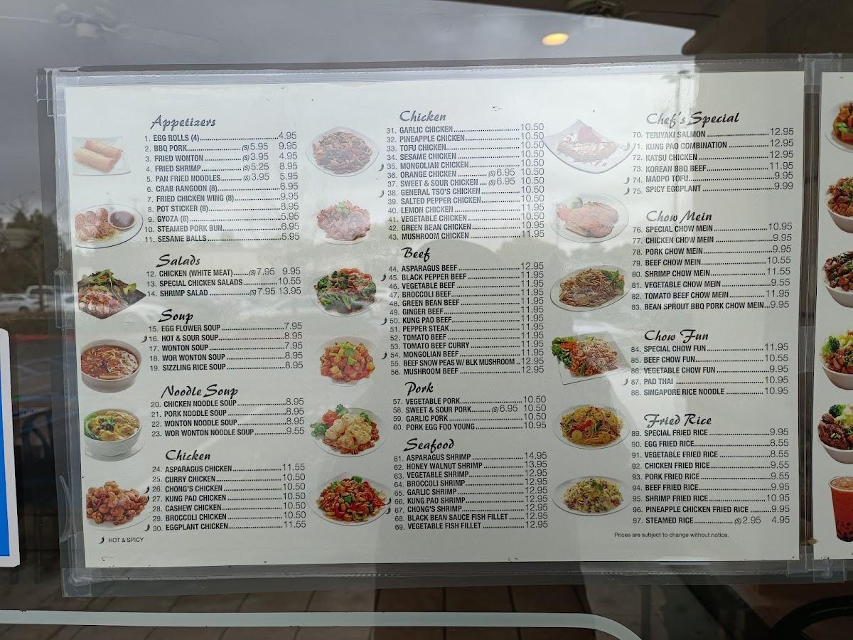 Menu at Chong's Chinese Bar'b'que & Salads, Fresno