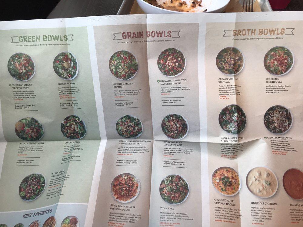 Menu at CoreLife Eatery restaurant, Centerville