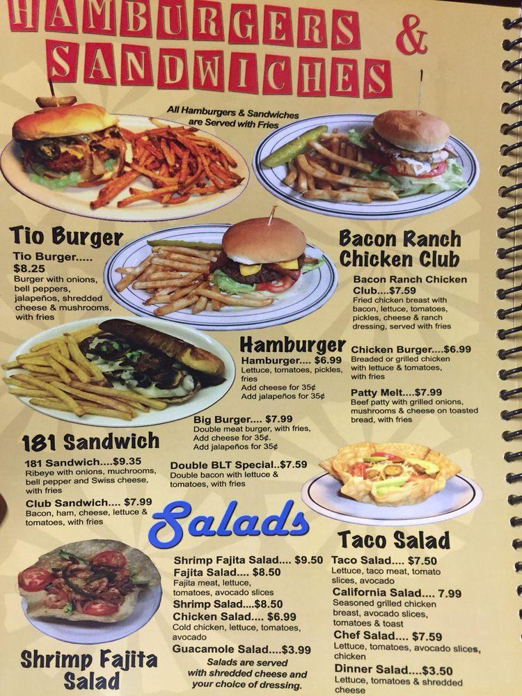 Menu at Mexico City Cafe, Brady