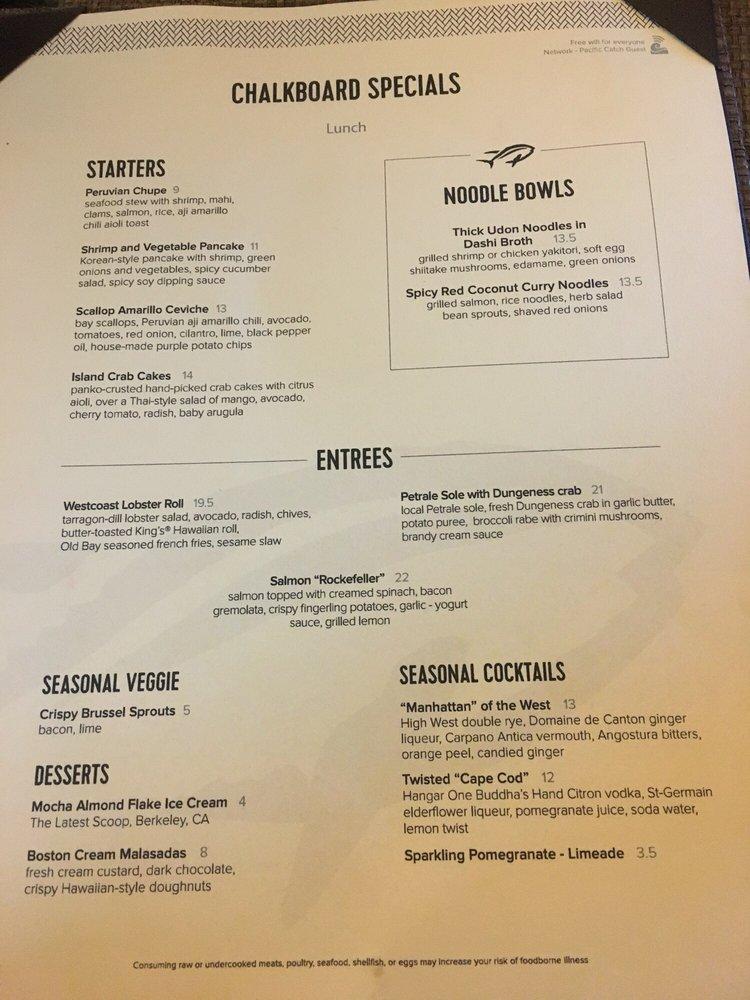 Menu at Pacific Catch restaurant, Campbell, S Bascom Ave #550