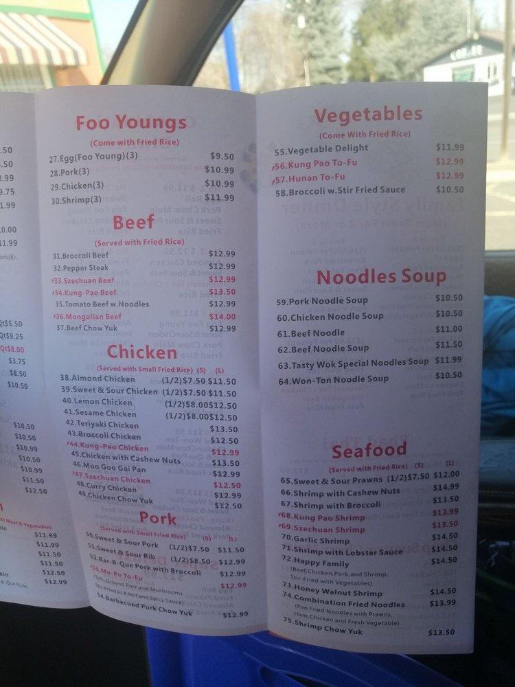 Menu at Tasty Wok ( Chinese Restaurant), Yakima