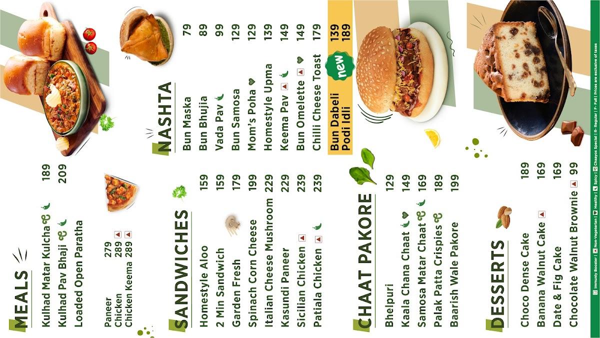 Menu at Chaayos Cafe at Cyber Park, Gurugram