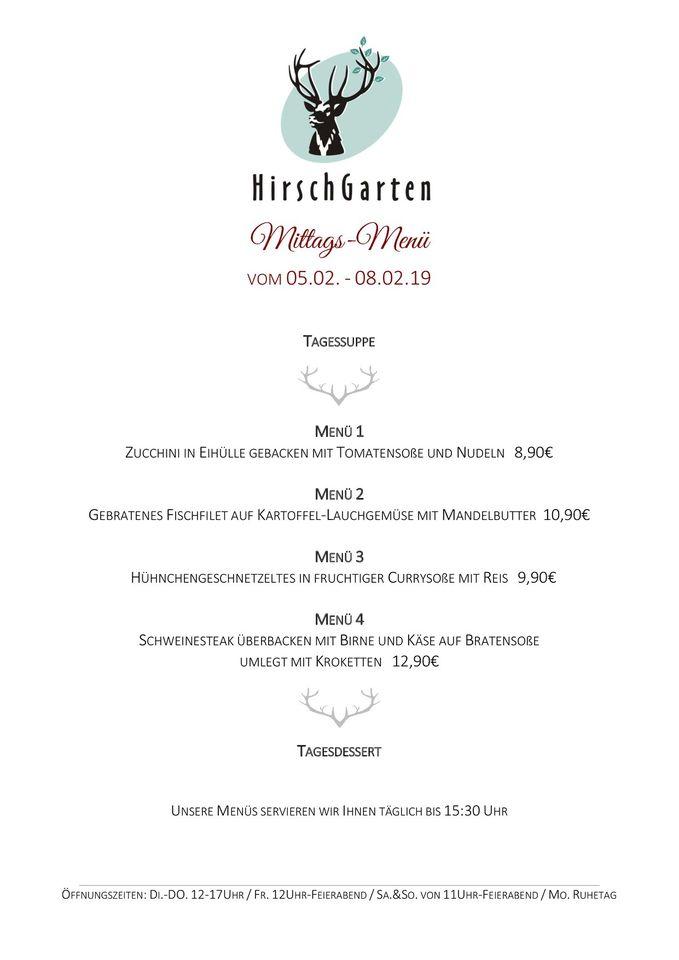 Speisekarte von Restaurant HirschGarten, Bad Homburg vor der Höhe ...
