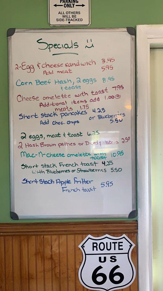 Menu at Rosie's Trackside Diner restaurant, Liverpool