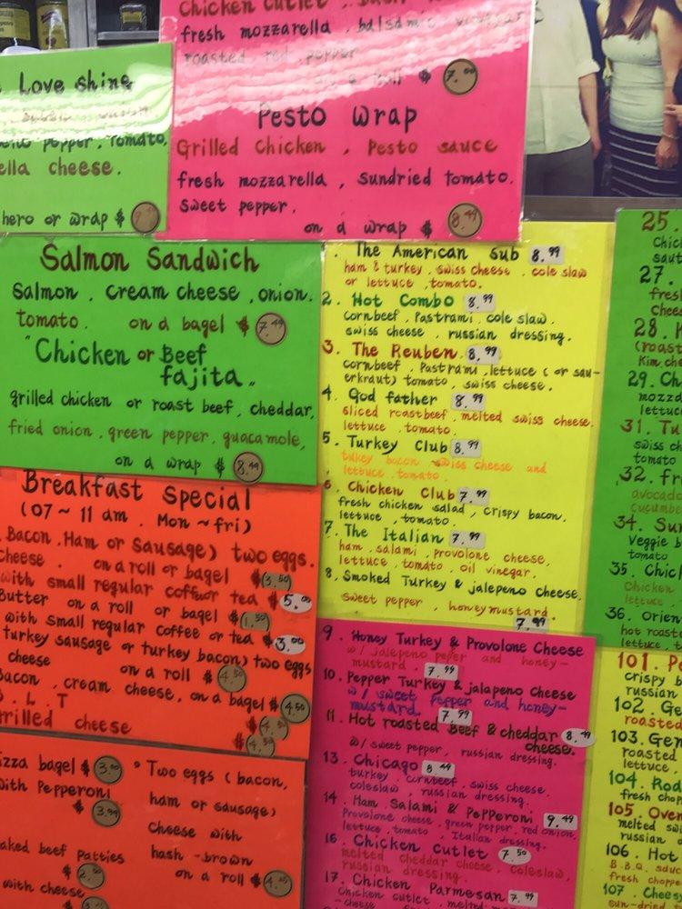 Menu at Sunny & Annie's Deli restaurant, New York City