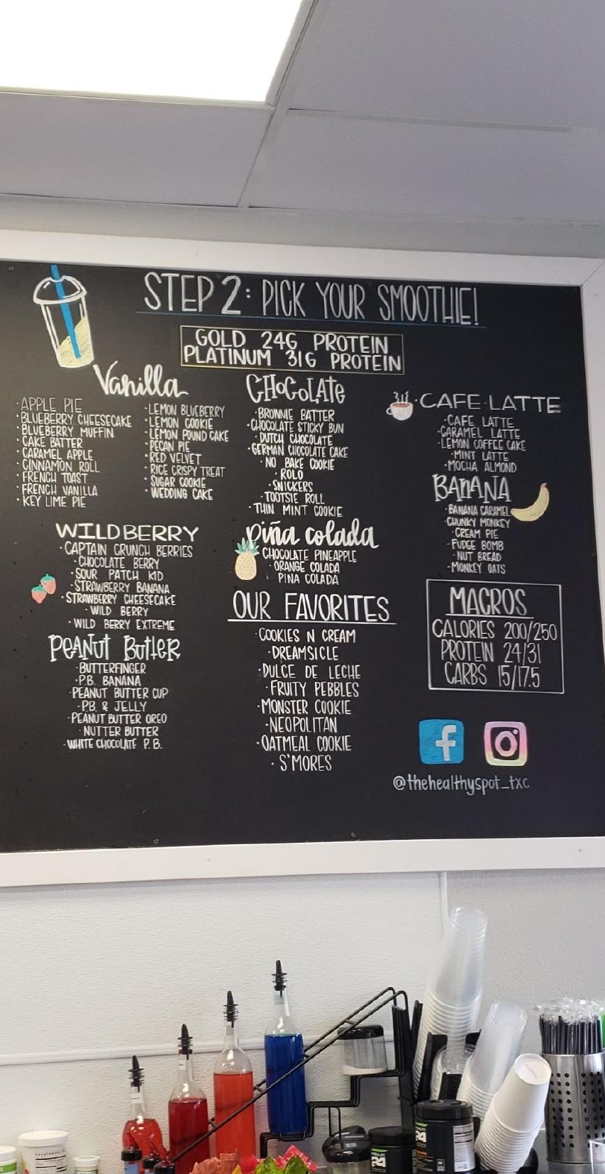 Menu at The Healthy Spot pub & bar, Texas City, Palmer Hwy