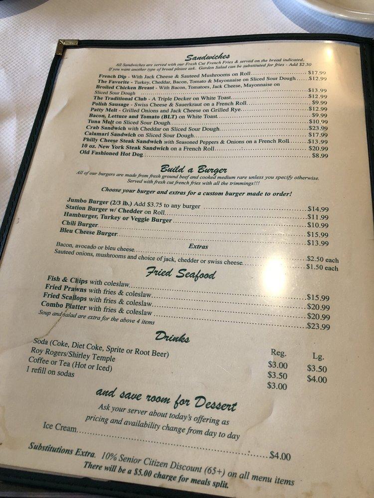 Menu at Vallemar Station pub & bar, Pacifica