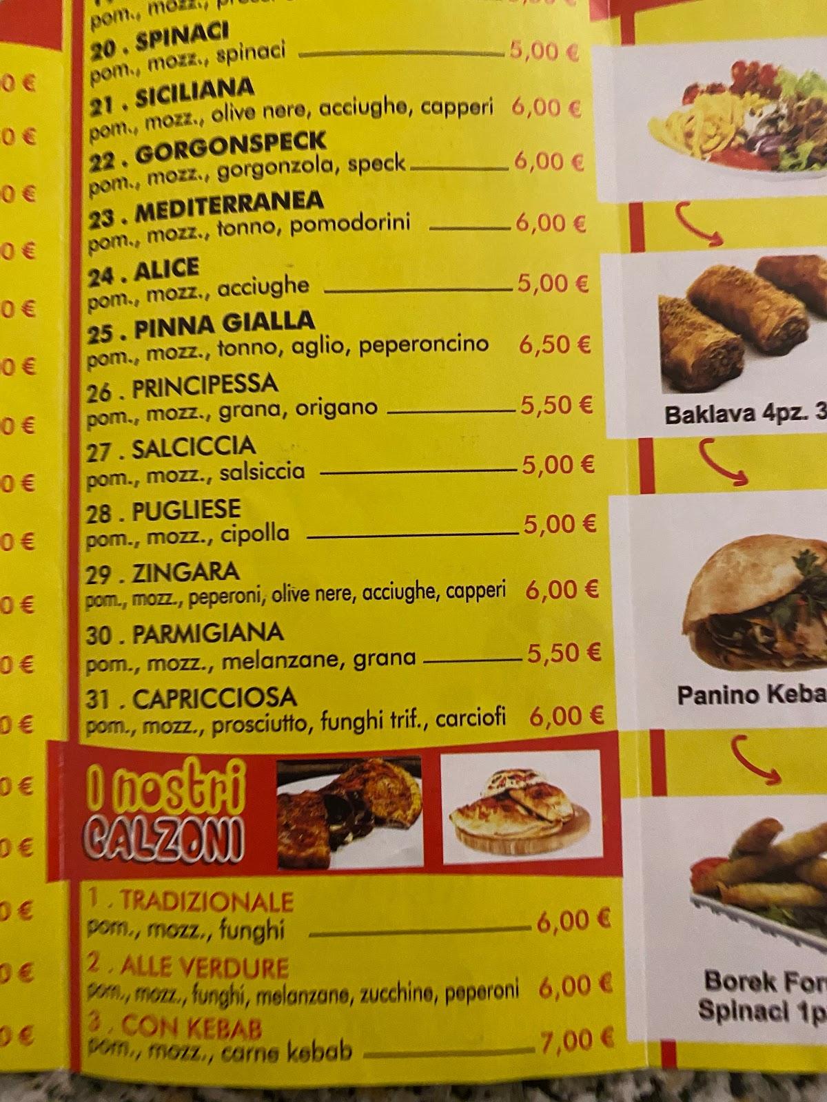 Menu da Break Time Kebab & Pizza ristorante, Padova