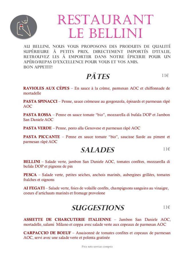 Menu at LE BELLINI pub & bar, Pertuis
