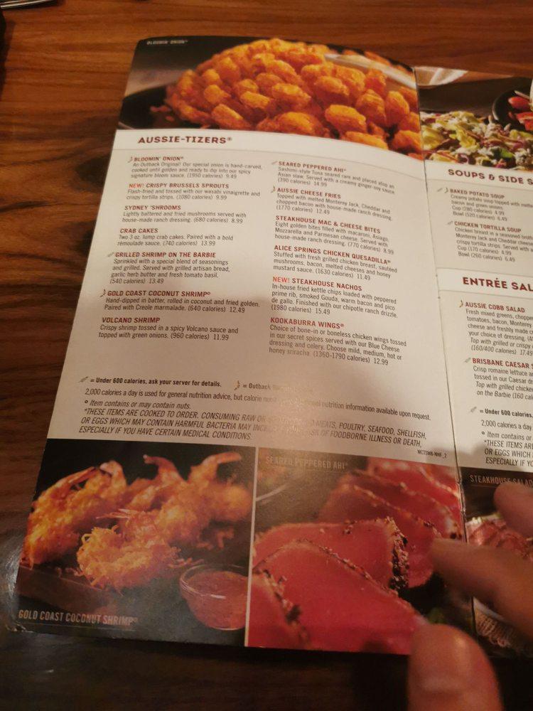 Menu at Outback Steakhouse, Las Vegas, 3785 S Las Vegas Blvd Unit 4100