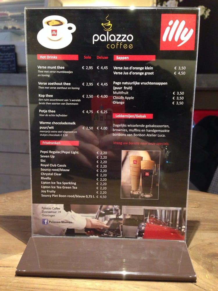 Speisekarte von Palazzo Coffee, Groningen