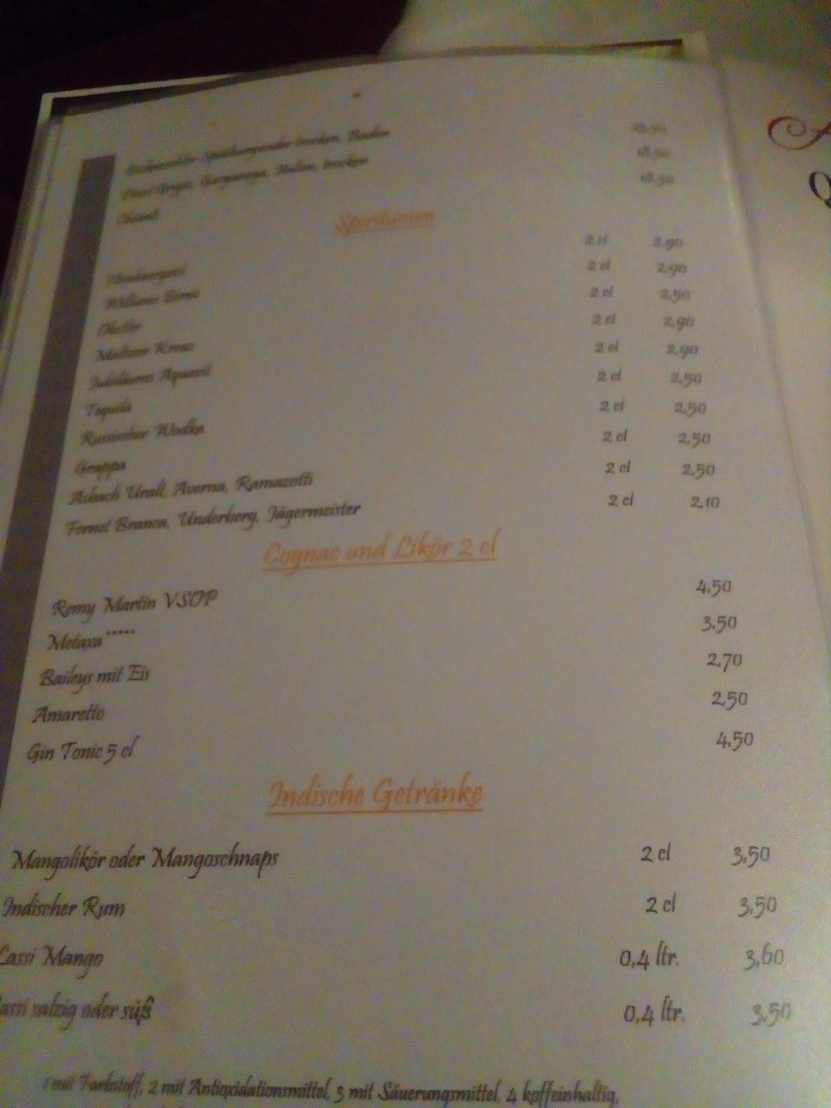 Speisekarte von Restaurant Nidda, Frankfurt am Main