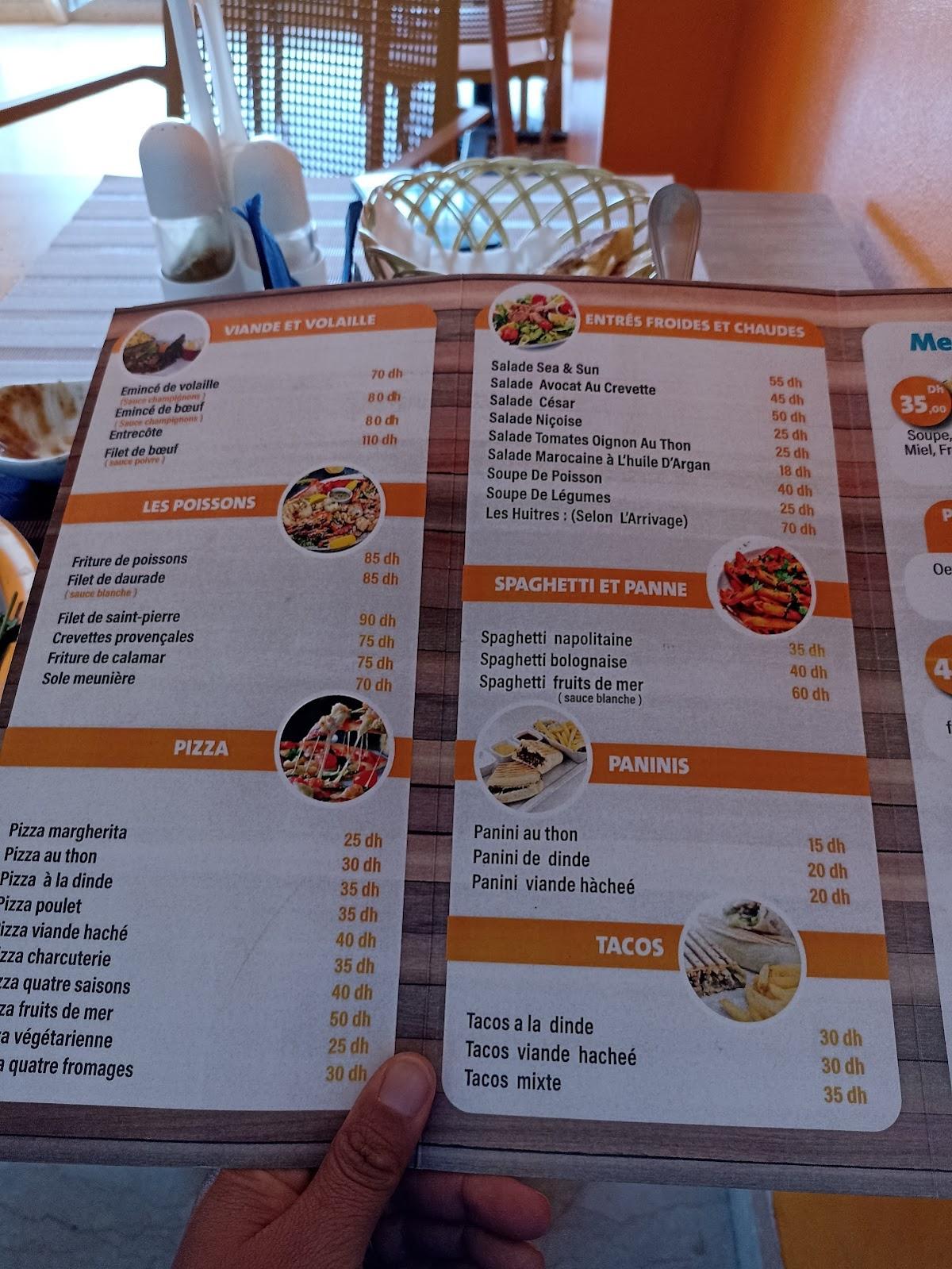 Menu at Sea.and.Sun restaurant, Essaouira