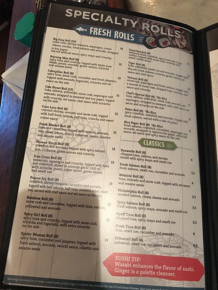 Menu at Cate Street Seafood Station restaurant, Hammond