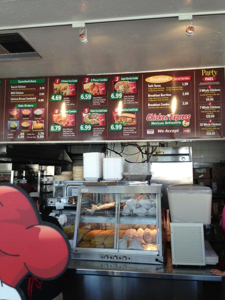 Menu at Chicken Express fast food, Vallejo
