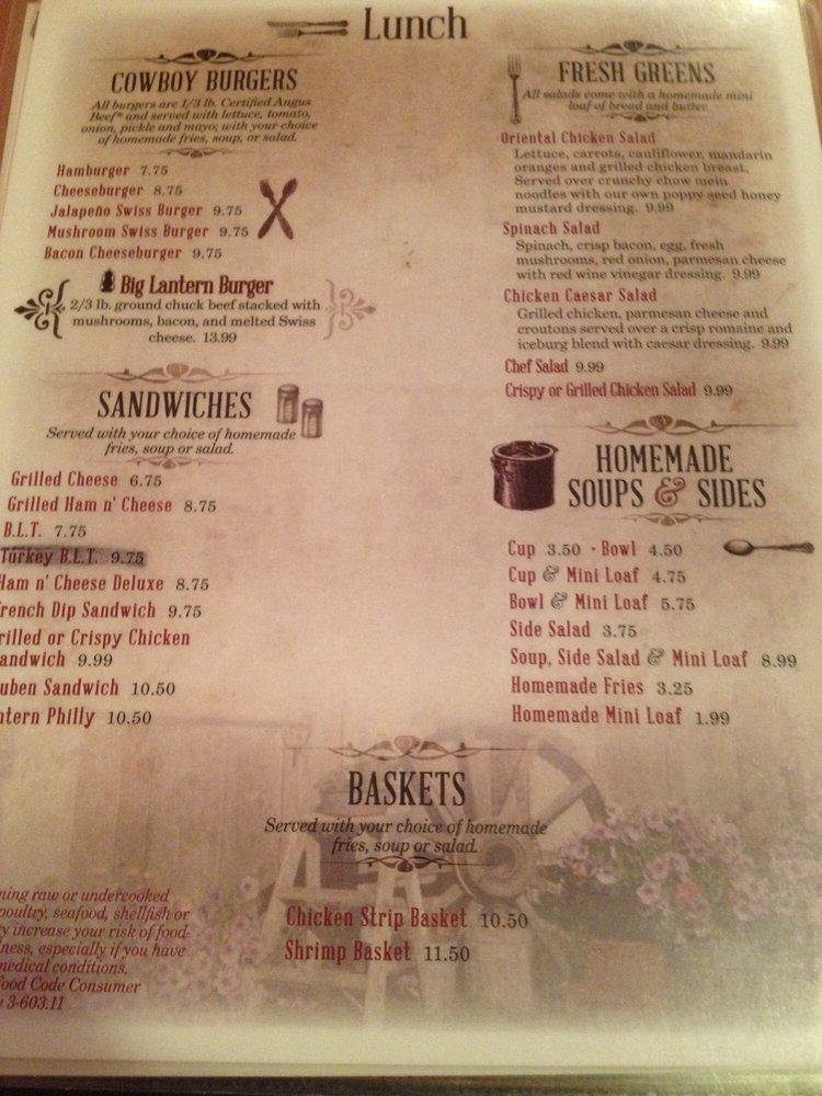 Menu at Rusty Lantern Diner restaurant, Ucon