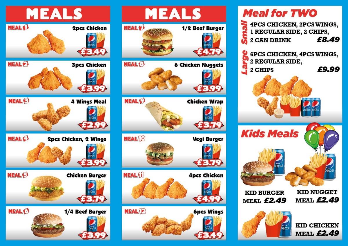 Menu at United Chicken Station fast food, Grays