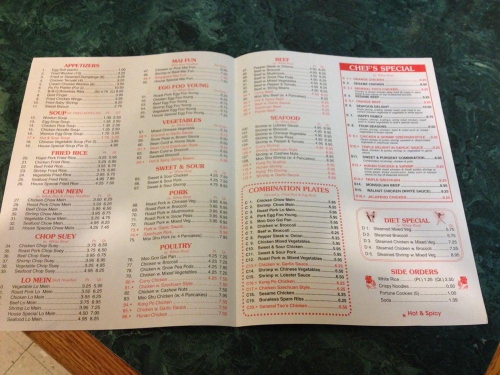 Menu at New China Buffet restaurant, Parsons, 727 S Tennessee Ave